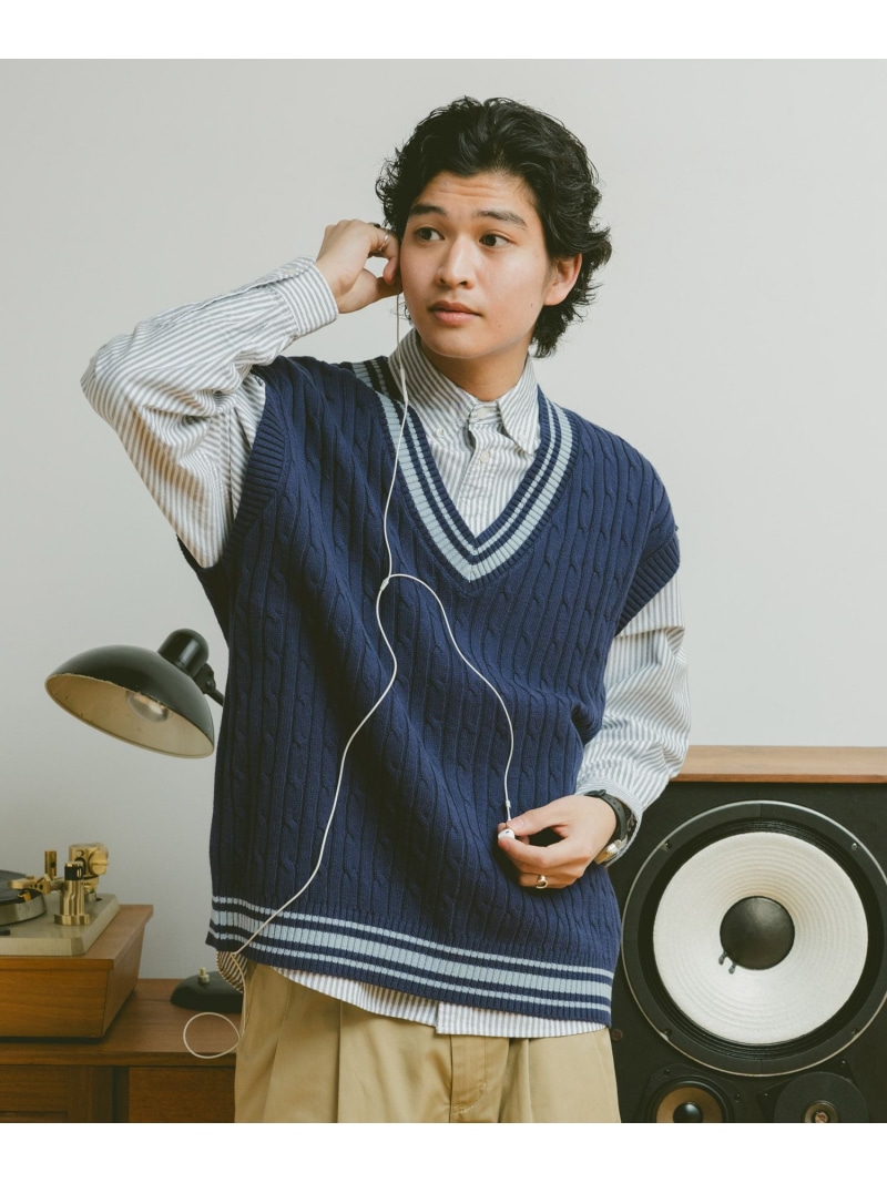 【楽天市場】【SALE／50%OFF】チルデンVネックニットベスト RAGEBLUE レイジブルー トップス ベスト・ジレ ホワイト ネイビー【RBA_E】[Rakuten Fashion ...