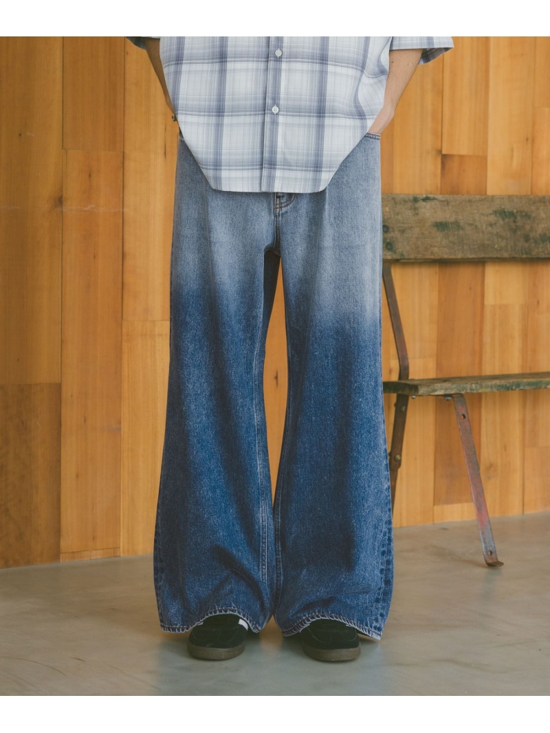 【楽天市場】グラデーションデニムワイドフレアパンツ RAGEBLUE レイジブルー パンツ ジーンズ・デニムパンツ グレー ブルー【送料無料】[Rakuten Fashion ...