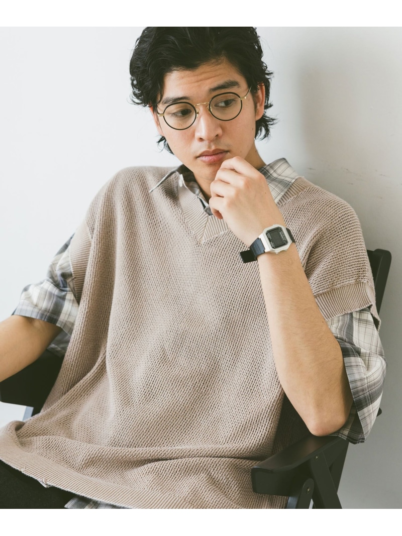 【楽天市場】【SALE／50%OFF】ピグメントダメージ/透かし編みVネックニットベスト RAGEBLUE レイジブルー トップス ニット ベージュ ブルー グレー【RBA_E ...