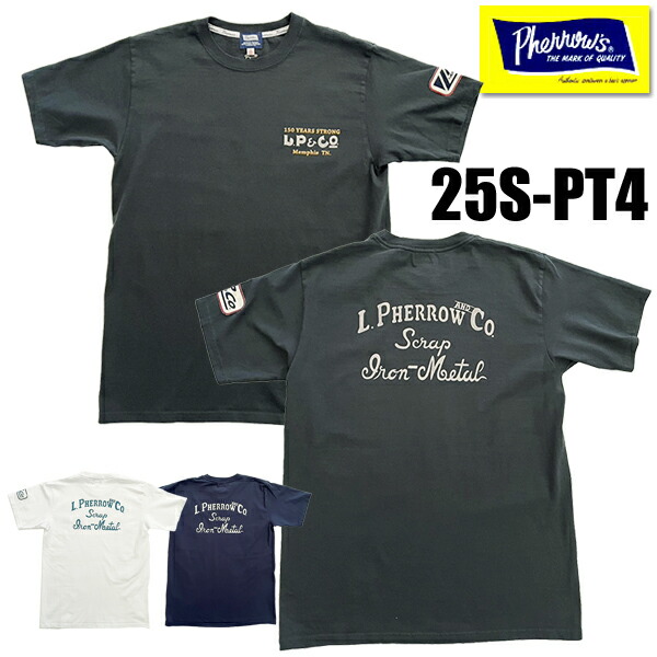 【楽天市場】フェローズ Pherrow's Tシャツ 25S-PT4 プリント ロゴT 半袖 ラバープリント ワッペン ひび割れ 架空シリーズ クルーネック カットソー トップス 人気 ...