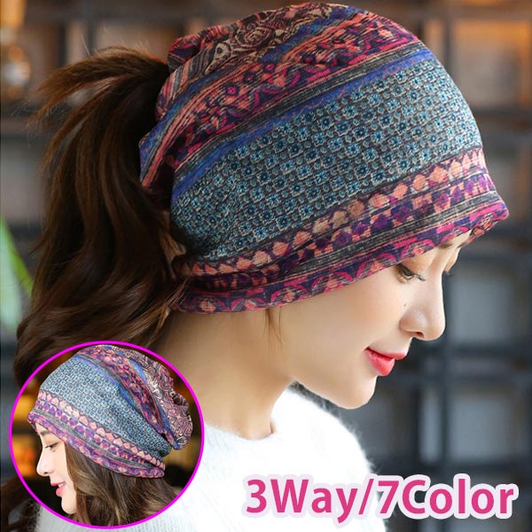 【楽天市場】帽子 レディース ニット帽 ネックウォーマー ターバン フェイスマスク 防寒 エスニック スポーツ スキー スノボー 3way ...