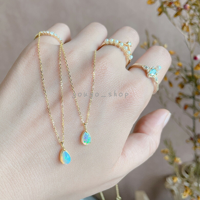 【楽天市場】【2倍 お買い物マラソンxポイントアップ】オパールレディースネックレス 天然石 天然オパール しずく 一粒 S925シルバー 14Kゴールド仕上げ レディースペンダントヘッド ...