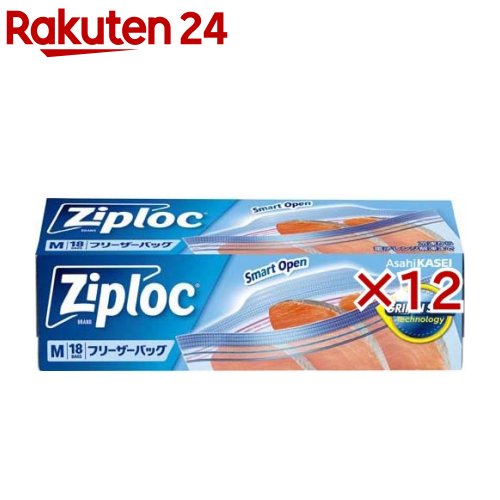 【楽天市場】ジップロック フリーザーバッグ M 通常品(18枚入×12セット)【Ziploc(ジップロック)】：楽天24