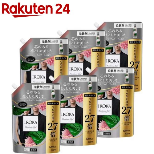 【楽天市場】フレア フレグランス IROKA 柔軟剤 ハンサムリーフ 超特大サイズ詰替 梱販売用(1200ml×6袋セット)【フレアフレグランスIROKA】：楽天24