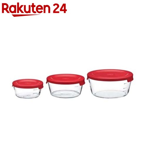 【楽天市場】ハリオ 耐熱ガラス製保存容器 MST-3018-R(3個セット)【ハリオ(HARIO)】：楽天24