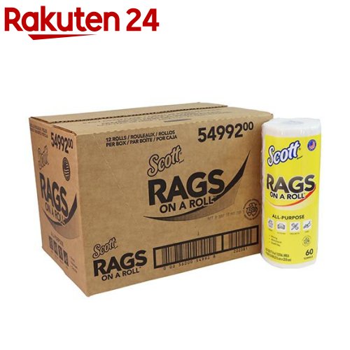 【楽天市場】SCOTT Rags ホワイトロール 60カット 65850(12セット)【SCOTT(スコット)】：楽天24