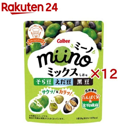 【楽天市場】miinoミックスそら豆えだ豆黒豆(28g×12セット)：楽天24