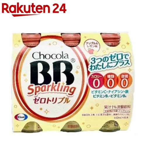 【楽天市場】チョコラBBスパークリング ゼロトリプル(140ml×6本)【チョコラBB】：楽天24