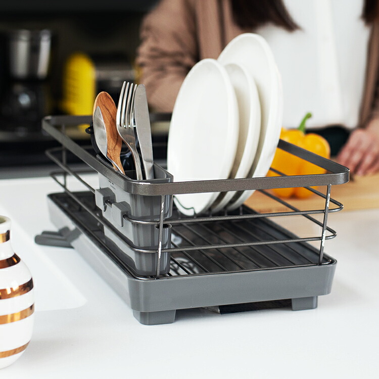 【楽天市場】水切りかご 水切りラック【 アスベル S ポゼ ASVEL POSE Wコート 水切り スリム 】 ホワイト / メタリックグレー：楽天即配マート