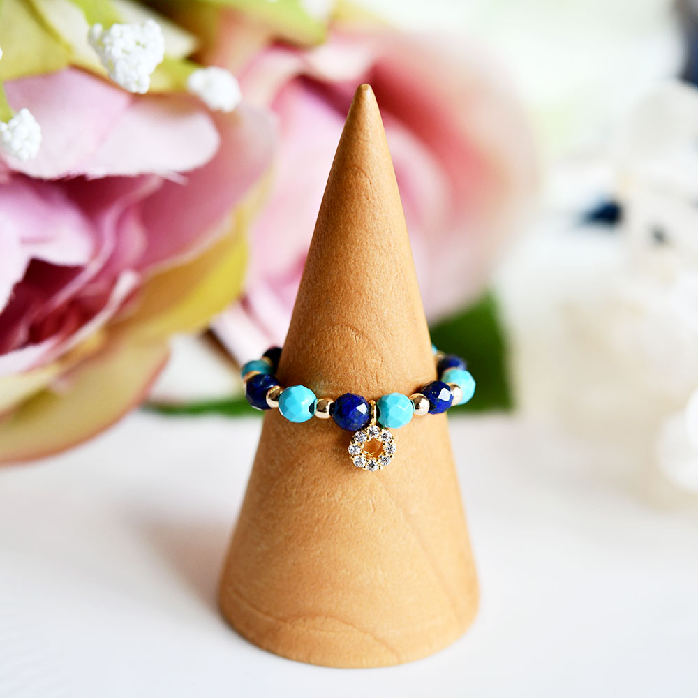 【楽天市場】幸運と成功運UP、成功へ導くラピスラズリとターコイズのリング ピンキーリング ファランジリング 12月誕生石 単品 14KGF ゴールドフィルド 天然石 パワーストーン ...