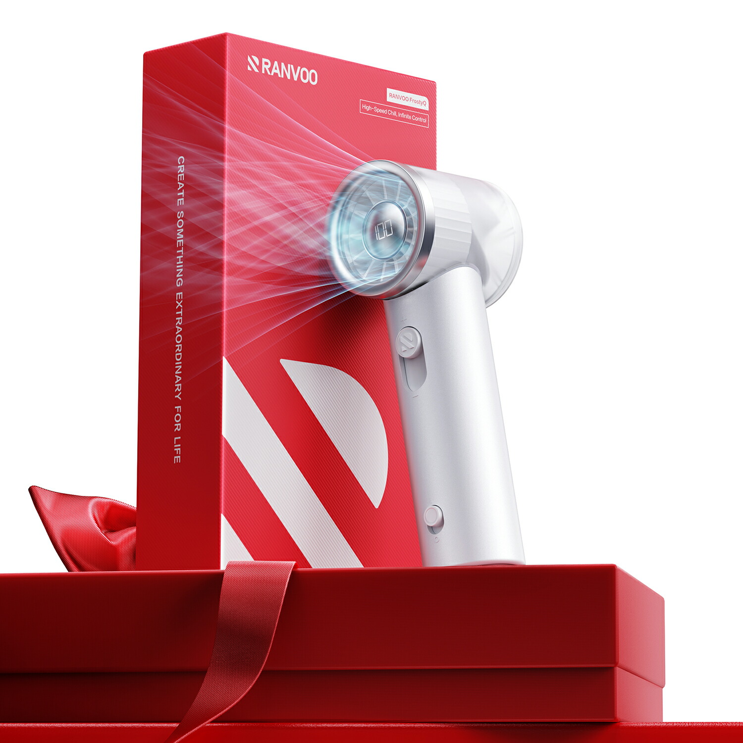 【楽天市場】送料無料 RANVOO ハンディファン【究極小型化・驚きの強風】扇風機 ハンディ 1-100段階風量調節 20,000RPM LEDディスプレイ ミニ扇風機 コンパクト 強力 ...