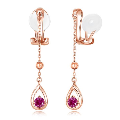 【楽天市場】FREEBIRDルビーイヤリングレディースピンクゴールド金属アレルギー対応シルバー925痛くない七月の誕生石人気イヤリング揺れるお祝い誕生日記念日ホワイトデープレゼントホワイトデー ...