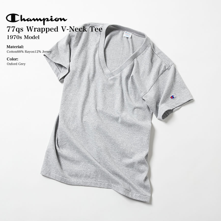【楽天市場】Champion チャンピオン TRUE TO ARCHIVES 77QS WRAPPED V-NECK TEE トルートゥーアーカイブス VネックTシャツ 1970S Model ...