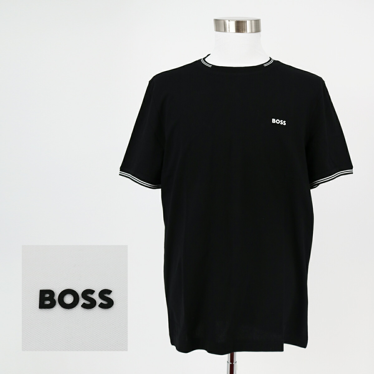 【楽天市場】 HUGO BOSS ヒューゴ ボス BOSSコレクション 50521245 TAUL ストレッチコットン Tシャツ ライン＆ロゴ ...