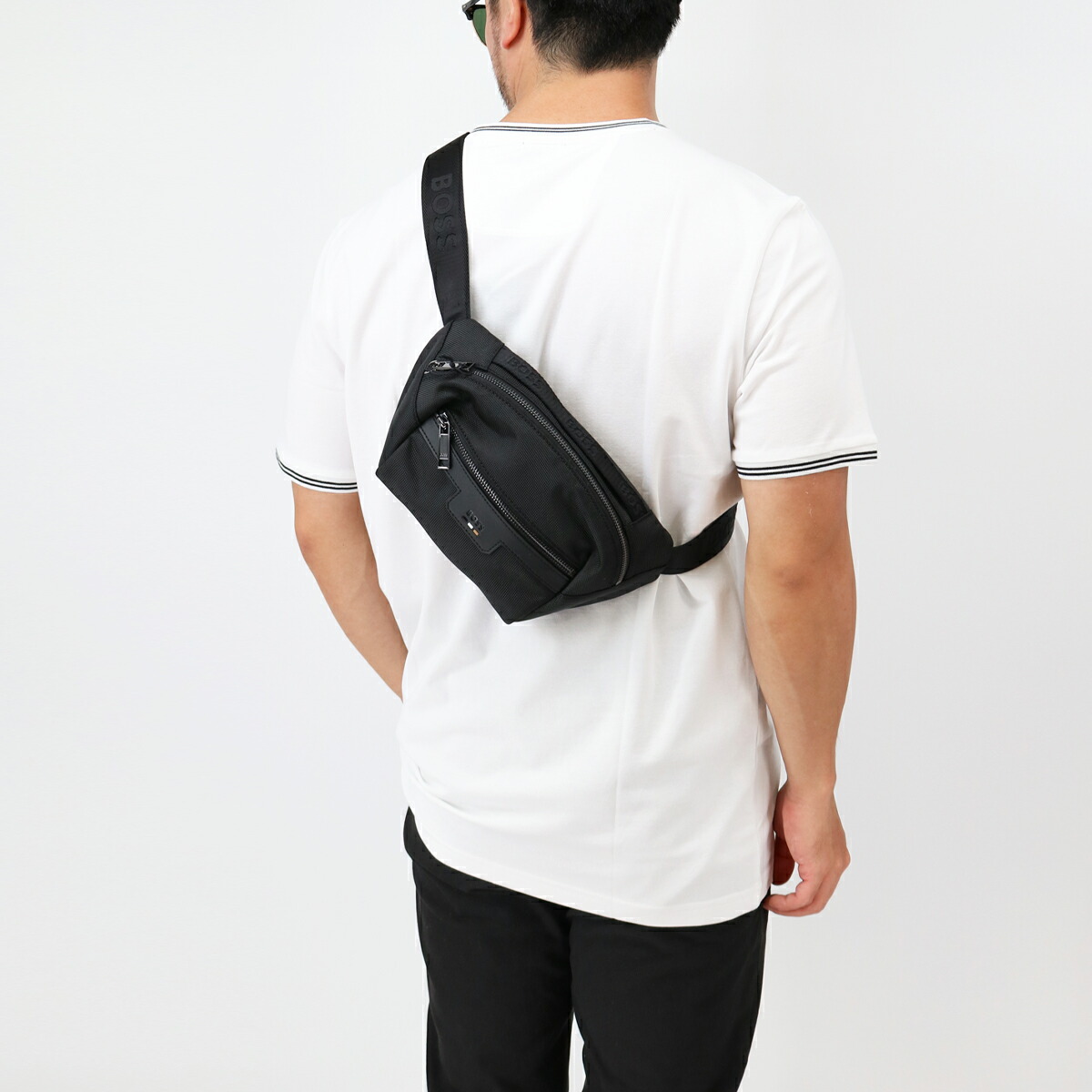 【楽天市場】 HUGO BOSS ヒューゴボス HUGOコレクション 50541468 Ray_N_Bumbag ボディバッグ ウエストポーチ ベルトバッグ ジップアップ ロゴ メンズ ...