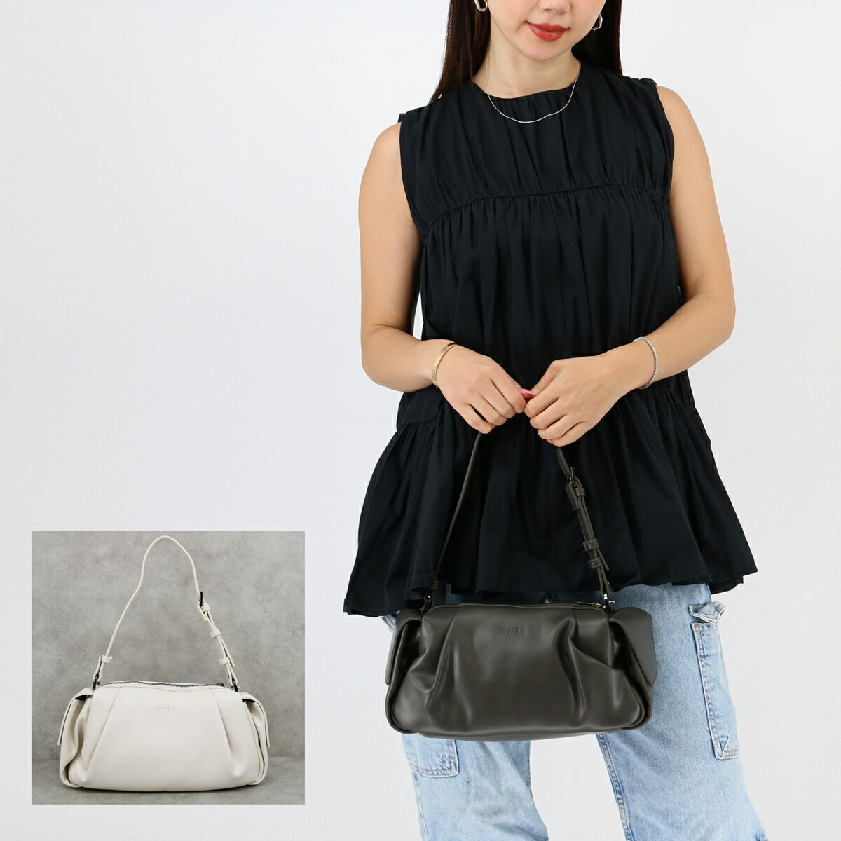 【楽天市場】 HVISK ヴィスク Elbie Soft Structure Shadow Grey Butter White ショルダー ...