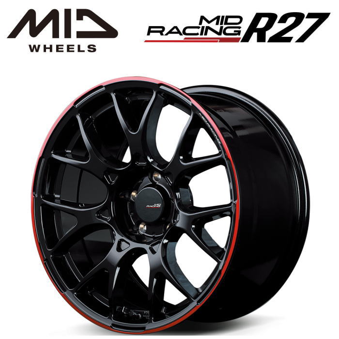 【楽天市場】【送料無料・代引き可】【ホイール単品1本】マルカサービス MID RMP RACING R27 18インチ 9.5J インセット ...