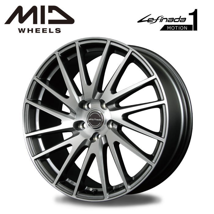 【楽天市場】【送料無料・代引き可】【ホイール4本セット】マルカサービス MID Lefinada MOTION1 レフィナーダ モーション1 17インチ 7.5J インセット45 5穴 P.C ...