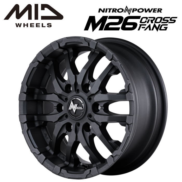 【楽天市場】【送料無料・代引き可】【ホイール4本セット】MID NITRO POWER M26CROSSFANG M26クロスファング 16インチ 6.5J インセット38 6穴 PCD ...