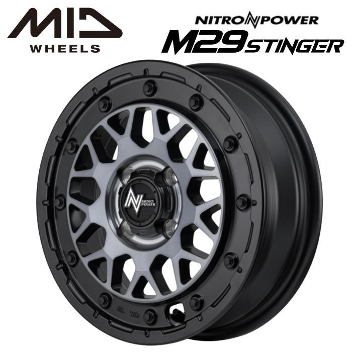 【楽天市場】【送料無料・代引き可】【ホイール4本】MID NITRO POWER M29STINGER M29スティンガー 15インチ 5J ...