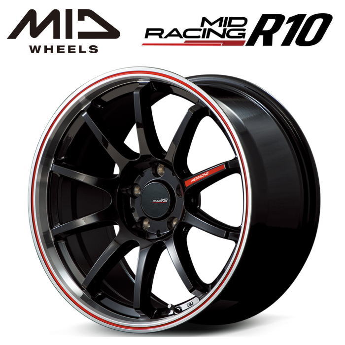 【楽天市場】【送料無料・代引き可】【ホイール1本単品】マルカサービス MID RMP RACING R10 18インチ 8J インセット45 ...
