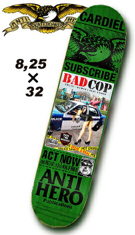 【楽天市場】ANTI HERO デッキ "ISSUES PRO SERIES"CARDIEL 8.25 x 32 【正規品】715005：プロ ...