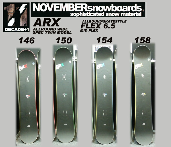 【楽天市場】13-14 NEWモデル★販売中！★ノーベンバー ARX 150【NOVEMBER スノーボード 13-14】【送料 ...