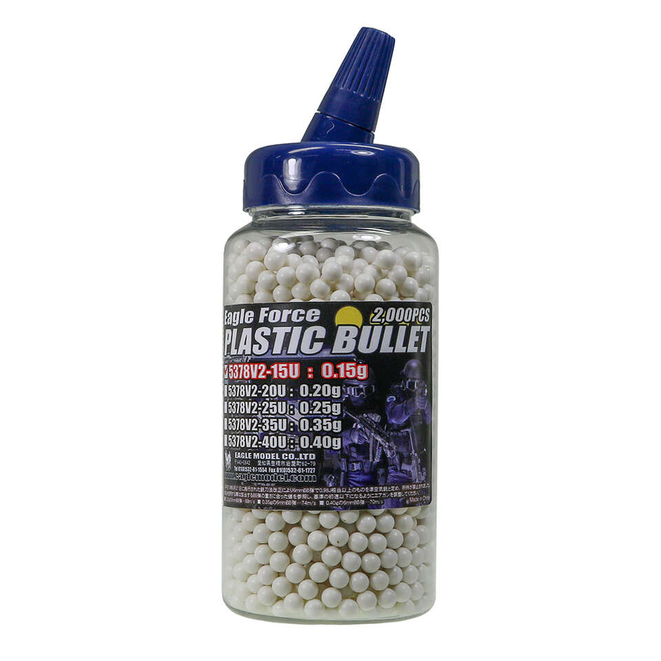 【楽天市場】イーグルフォース(EAGLE FORCE)/5378V2-15U/プラスチック・BBブレット 0.15g V2 2000発ボトル入(6mm弾・ホワイト)：ラジコン夢空間
