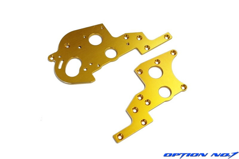 【楽天市場】【ネコポス対応】OPTION No.1(オプションNo.1)/OPUG-4/京商オプティマ用アルミモータープレート（ゴールド ...