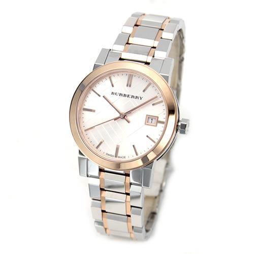 【楽天市場】バーバリー BU9105 バーバリーチェック・パターン・インデックスのハイポリッシュ・シルバー＆ピンクゴールド・ブレスウオッチ ...