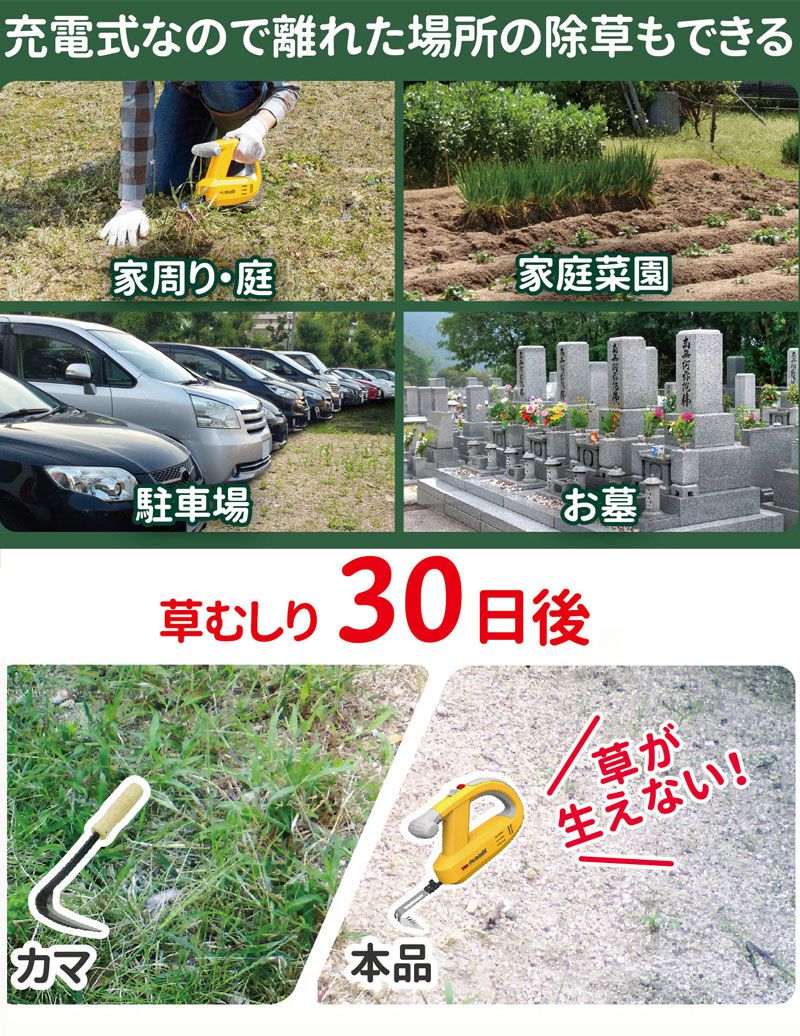 【楽天市場】ムサシ 充電式 除草バイブレーター 専用ハンドルセット WE-750ST 3段伸縮 雑草抜き 駆除 草刈り機 草むしり 振動除草 ...