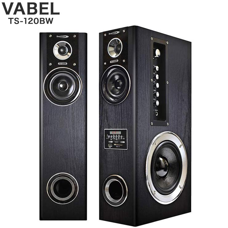 【楽天市場】クマザキエイム アンプ内蔵タワースピーカー ヴァベル VABEL TS-120BW スピーカー 大音量 テレビ DVD ブルーレイ カラオケ【送料無料】：リコメン堂インテリア館