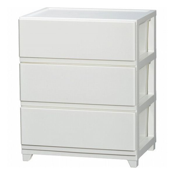 【楽天市場】DECONY デコニーワイドチェスト3段 ホワイト DWC-3 台所 日用品 収納 収納用品 ハンガー プラ収納ケース(代引不可 ...