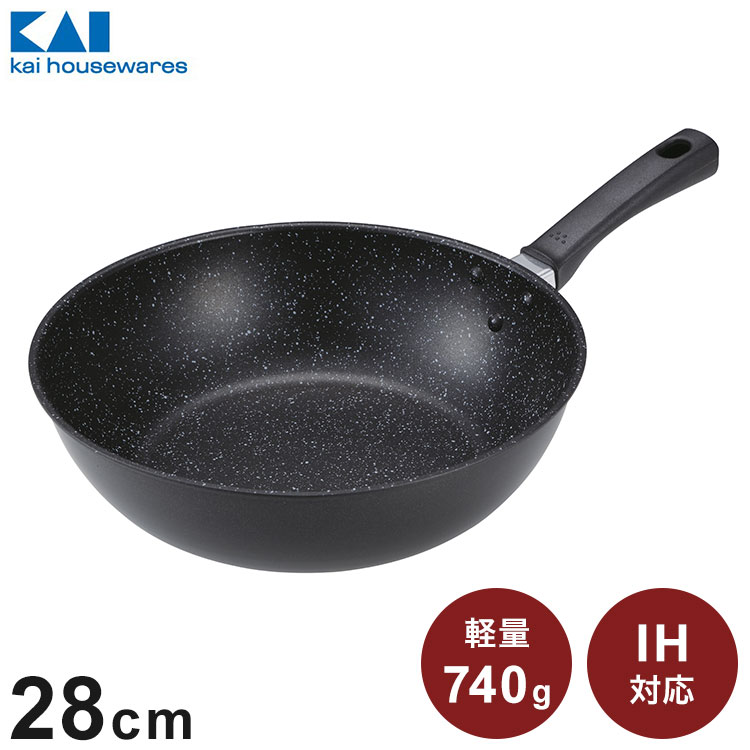 【楽天市場】貝印 軽いフライパン 深型 28cm マルチ炒め鍋 ガス火・IH対応 腕が疲れない740g 軽量フライパン DW-5634 KAI 取っ手付き 軽量 軽い 炒め物ラクラク 焦げ付き ...
