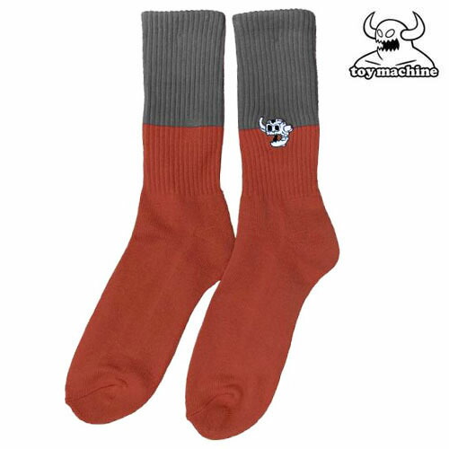 【楽天市場】TOY MACHINE DEAD MONSTER SPLIT SOCK トイマシーン ソックス ラストレッド レンガ色 靴下 ...