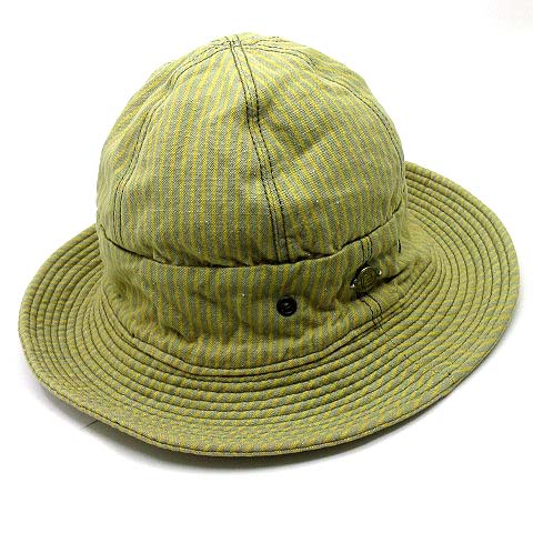【楽天市場】【中古】デコ— DECHO SHALLOW KOME HAT シャローコメハット ストライプ キャンバス コットン 帽子 イエロー ...