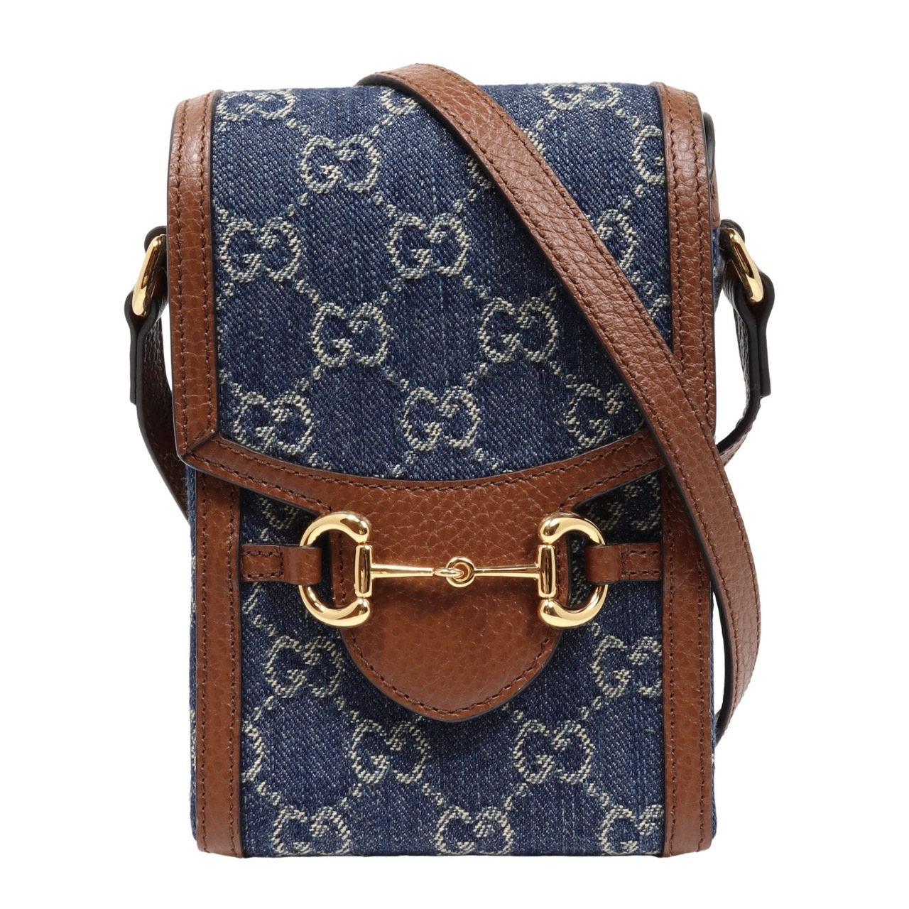 【楽天市場】GUCCI グッチ ホースビット 1955 ミニバッグ 625615 GGデニム デニム レザー ブルー 青系 ブラウン ...