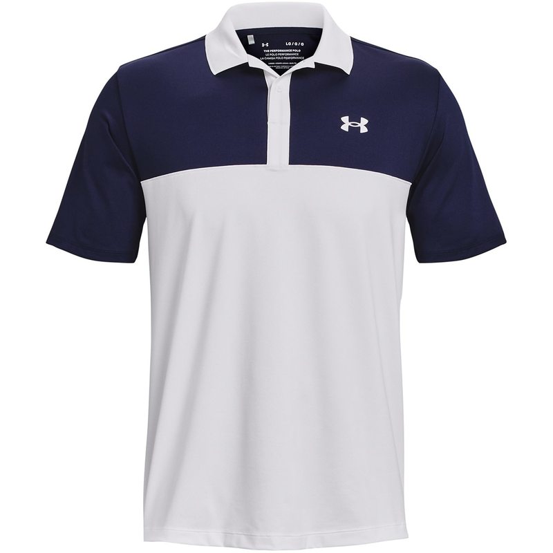【楽天市場】【送料無料】 アンダーアーマー メンズ ポロシャツ トップス Perf Block Polo Sn34 White/Navy ...
