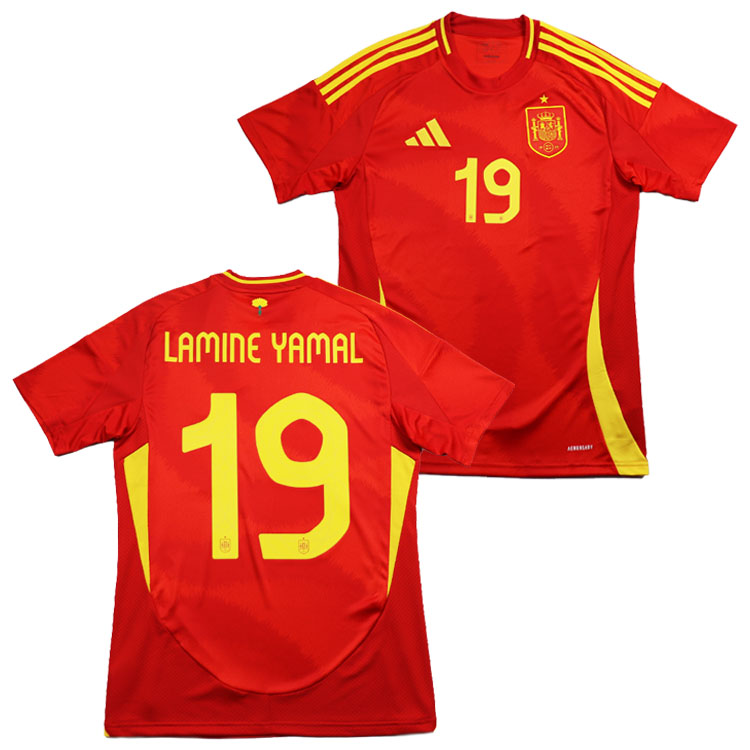 【楽天市場】【adidas アディダス】＃19 ラミン・ヤマル 2024 スペイン代表 ホーム レプリカユニフォーム KOW75/IP9331 ...
