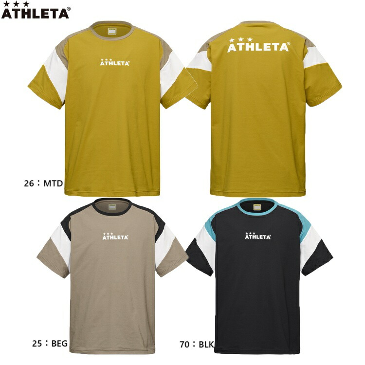 【楽天市場】ATHLETA アスレタ ドライフェザープラTシャツ 25SS 03399 カラーブロック プラシャツ サッカーウエア トレーニンングウェア Tシャツ 半袖 特価：レアルスポーツ楽天市場店