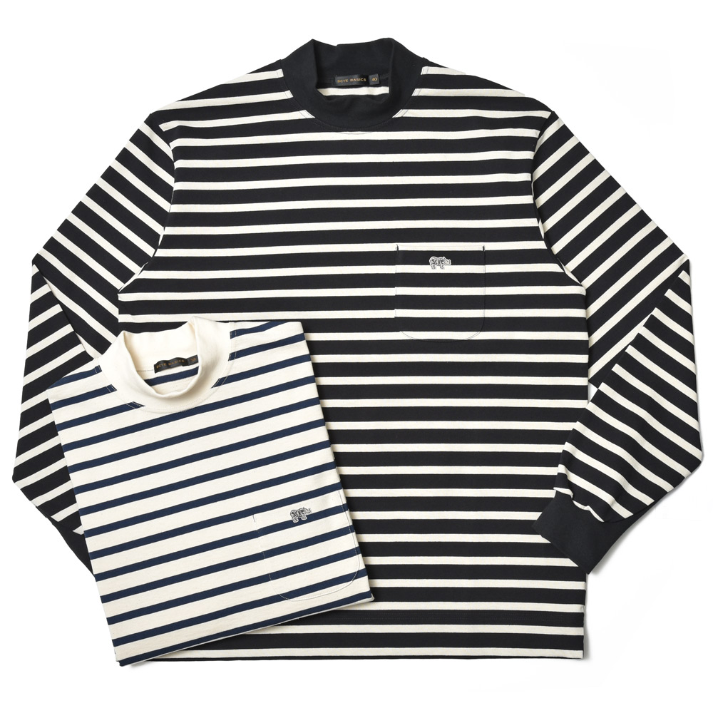 【楽天市場】SCYE BASICS サイベーシックスコットン 16ゲージ 度詰め天竺 ボーダー モックネック カットソー：ring