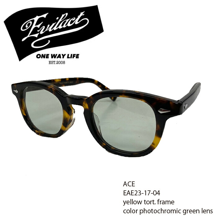 【楽天市場】【EVIL ACT/イーブルアクト】サングラス/ACE / EAE23-17-04：イエロートート×調光グリーンレンズ：REALDEAL