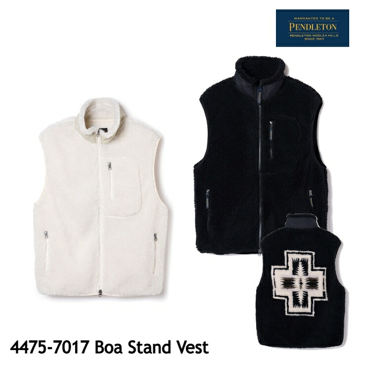 【楽天市場】ペンドルトン PENDLETON ユニセックス Boa Stand Vest 4475-7017 #19807072 ボアフリース ボアスタンドベスト モコモコ ジェンダーレス ...