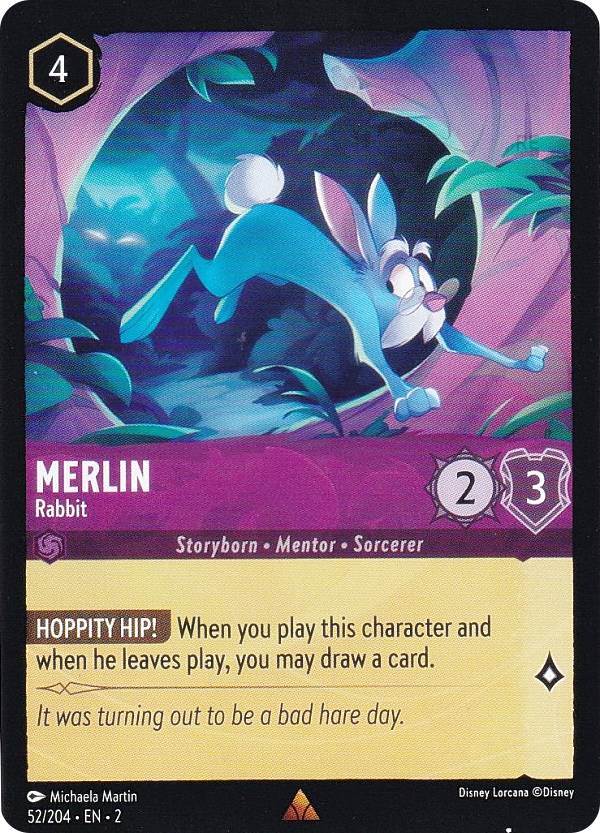 【楽天市場】ディズニー ロルカナ 52/204・EN・2 Merlin - Rabbit (R レア) Disney LORCANA Rise ...