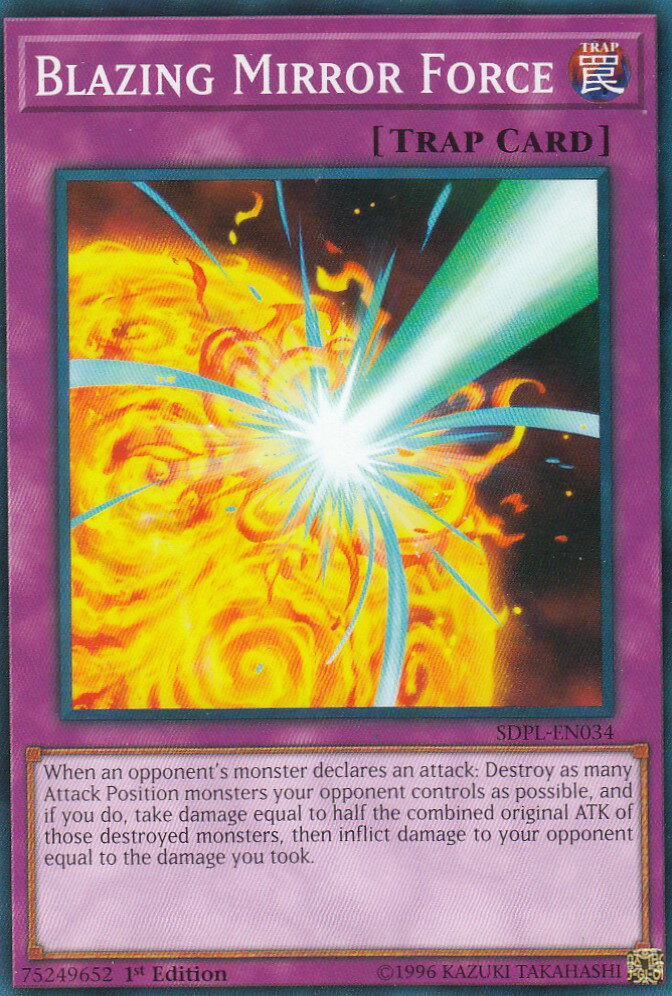 【楽天市場】遊戯王 SDPL-EN034 業炎のバリア −ファイヤー・フォース− Blazing Mirror Force (英語版 1st ...