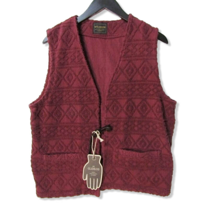 【楽天市場】【中古】未使用 BY GLAD HAND バイグラッドハンド ベスト BYGH-19-SS-12 ISLAND VEST アイランド ジレ コットン バーガンディ M パイル地 ...