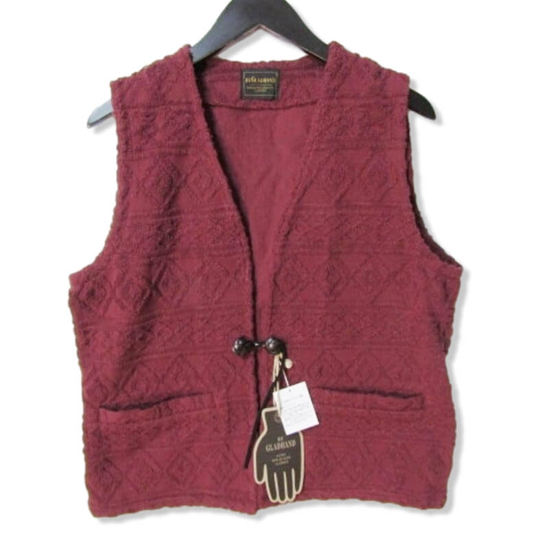 【楽天市場】【中古】未使用 BY GLAD HAND バイグラッドハンド ベスト BYGH-19-SS-12 ISLAND VEST アイランド ジレ コットン バーガンディ S パイル地 ...