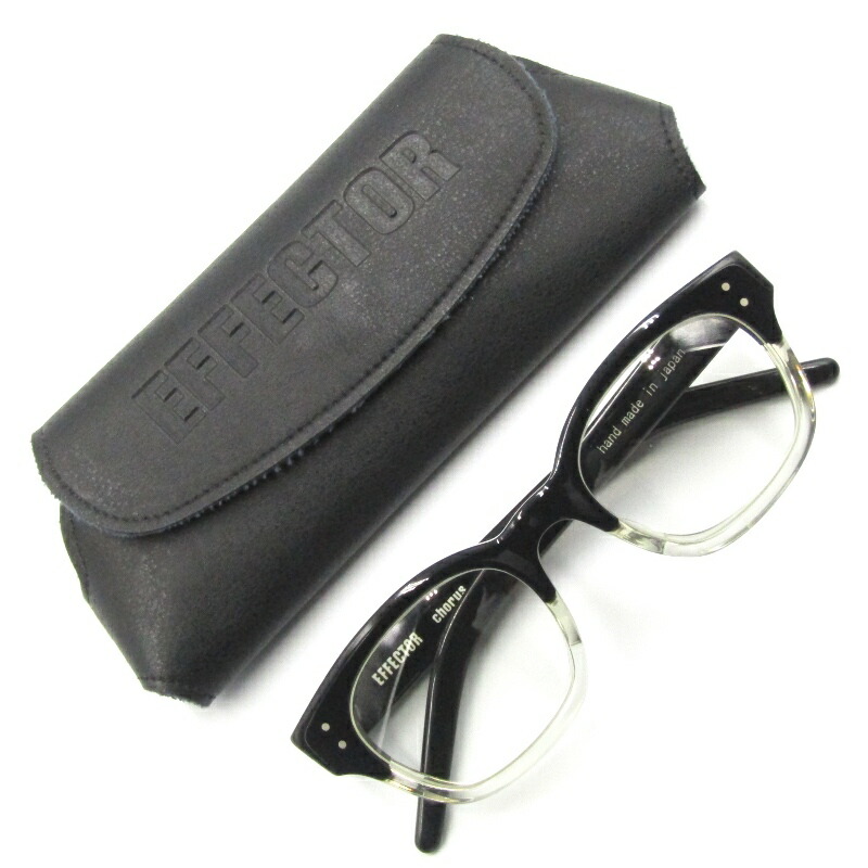 【楽天市場】【中古】EFFECTOR エフェクター サングラス chorus コーラス ウェリントン 8mm生地 日本製 BKII ブラック/クリア クリアレンズ メガネ 眼鏡 ...