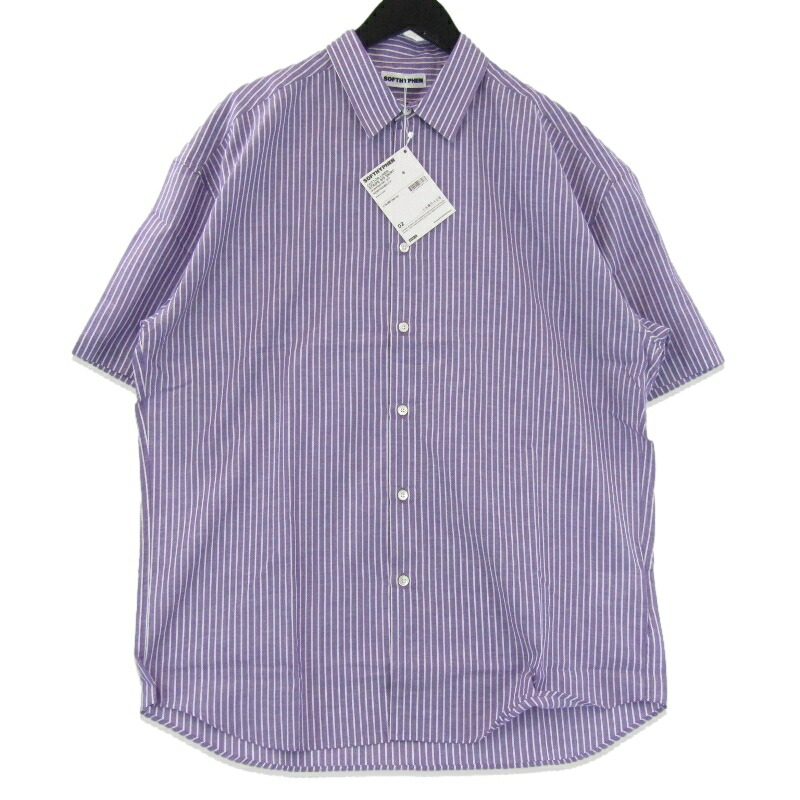 【楽天市場】【中古】未使用 SOFTHYPHEN ソフトハイフン COTTIN LINEN STRIPE S/S SHIRT ...