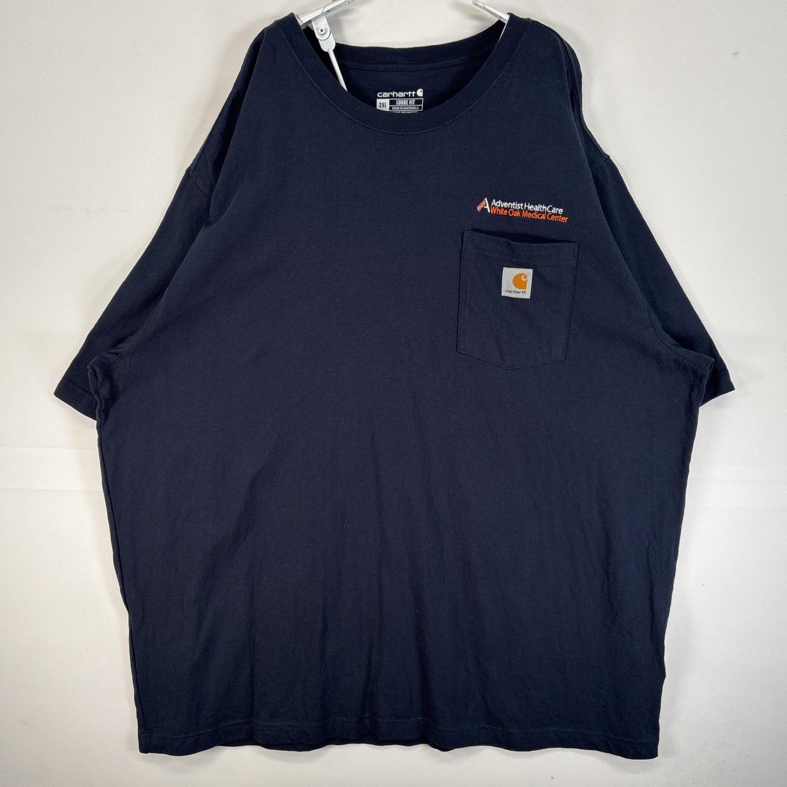 【楽天市場】古着 カーハート Carhartt 半袖Tシャツ ワンポイント ロゴ 胸ポケ 大きいサイズ 肉厚 2XL ネイビー 無地 メンズ 【中古】：古着屋NIKKU